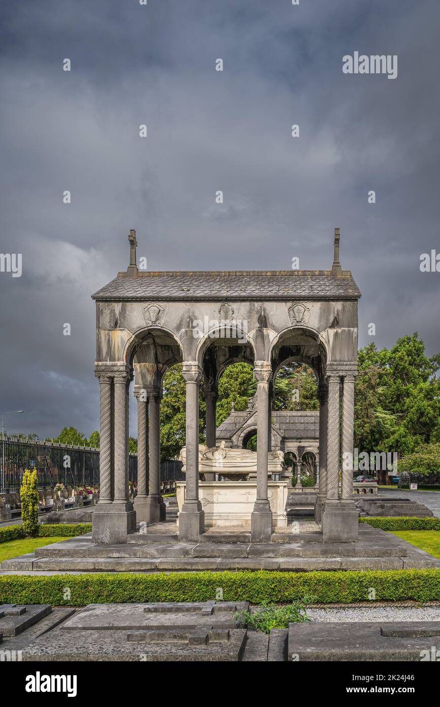 Dublin, Ireland, August 2019 Ancient, beautifully ornate sarcophagus ...