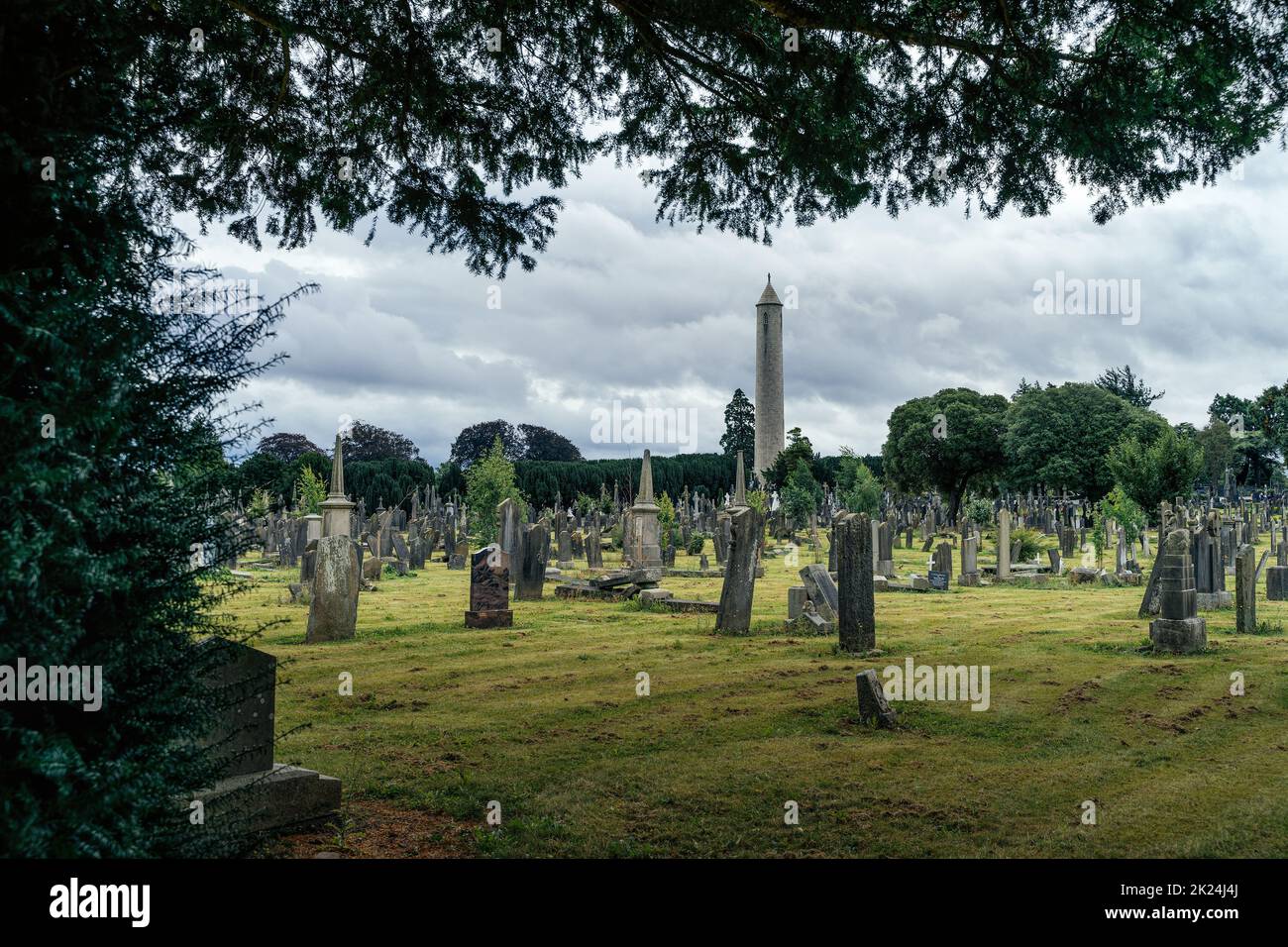 Dublin, Ireland, August 2019 Ancient graves and tombstones in Glasnevin ...