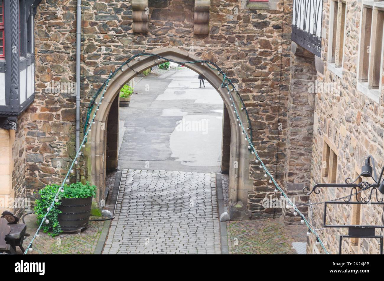 Archway on an old knight's castle Stock Photo - Alamy
