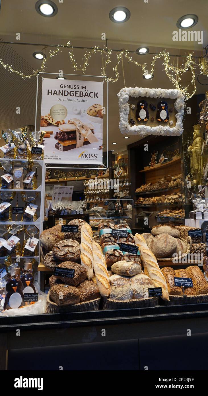 Aachen, Germany - January 03, 2022: Moss bakery Store shopwindow ...