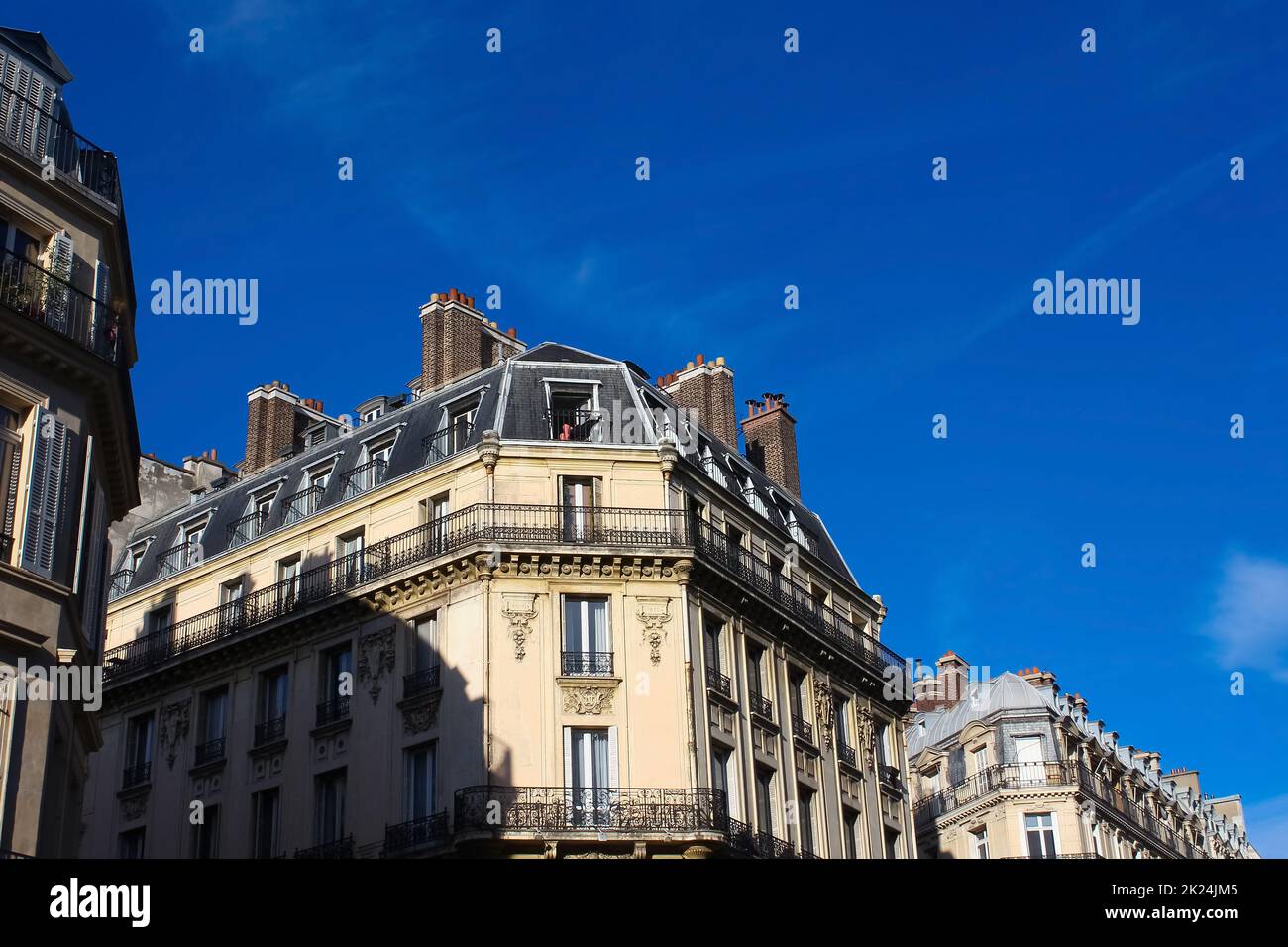The old facade at center of Paris at France Stock Photo - Alamy