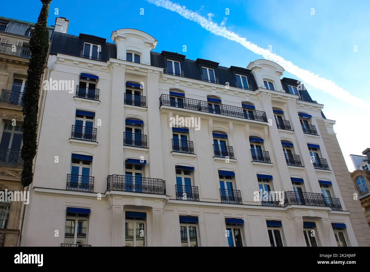 The old facade at center of Paris at France Stock Photo - Alamy