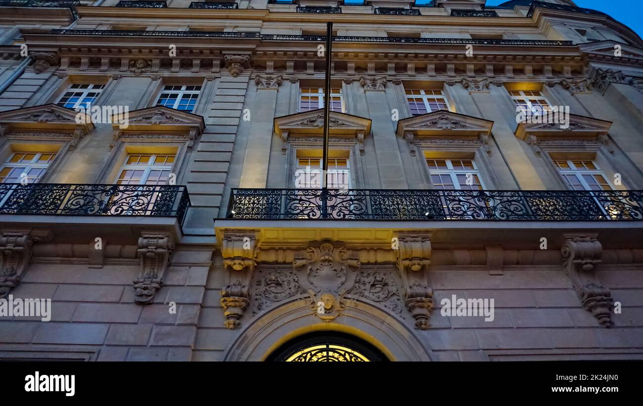 The old facade at center of Paris at France Stock Photo - Alamy