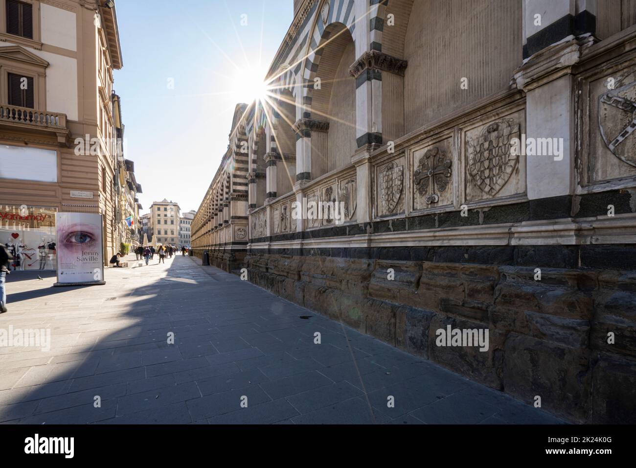 Florence, Italy. January 2022. the perimeter wall of the basilica of ...