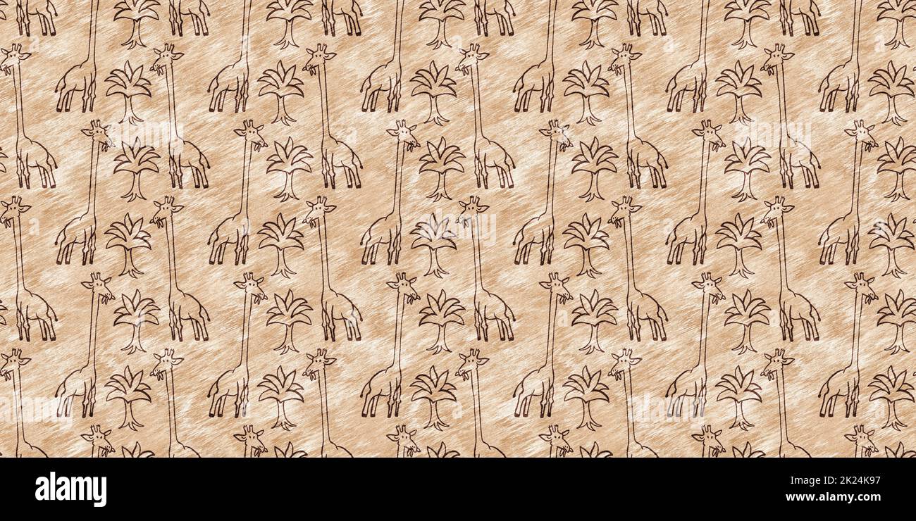 Cute safari wild giraffe animal border for babies room decor. Seamless ...