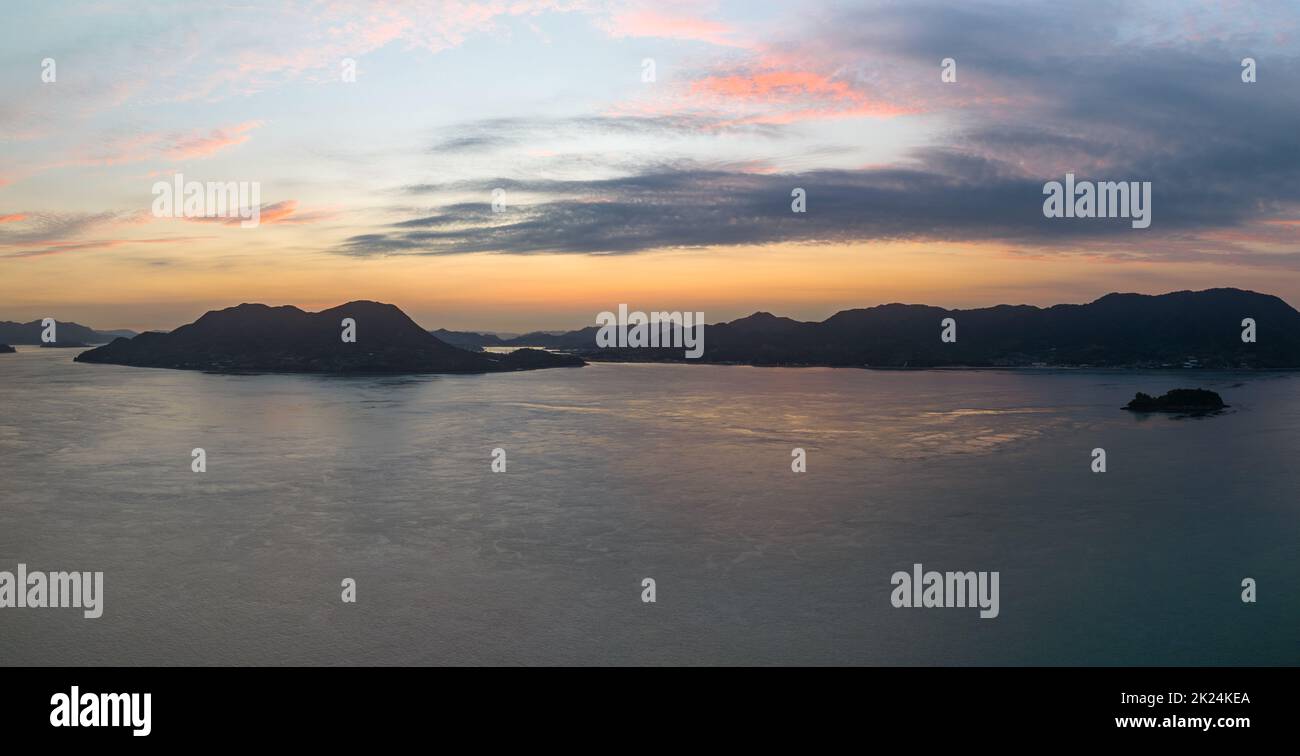 Panoramic view of islands coastal landscape before dawn Stock Photo - Alamy