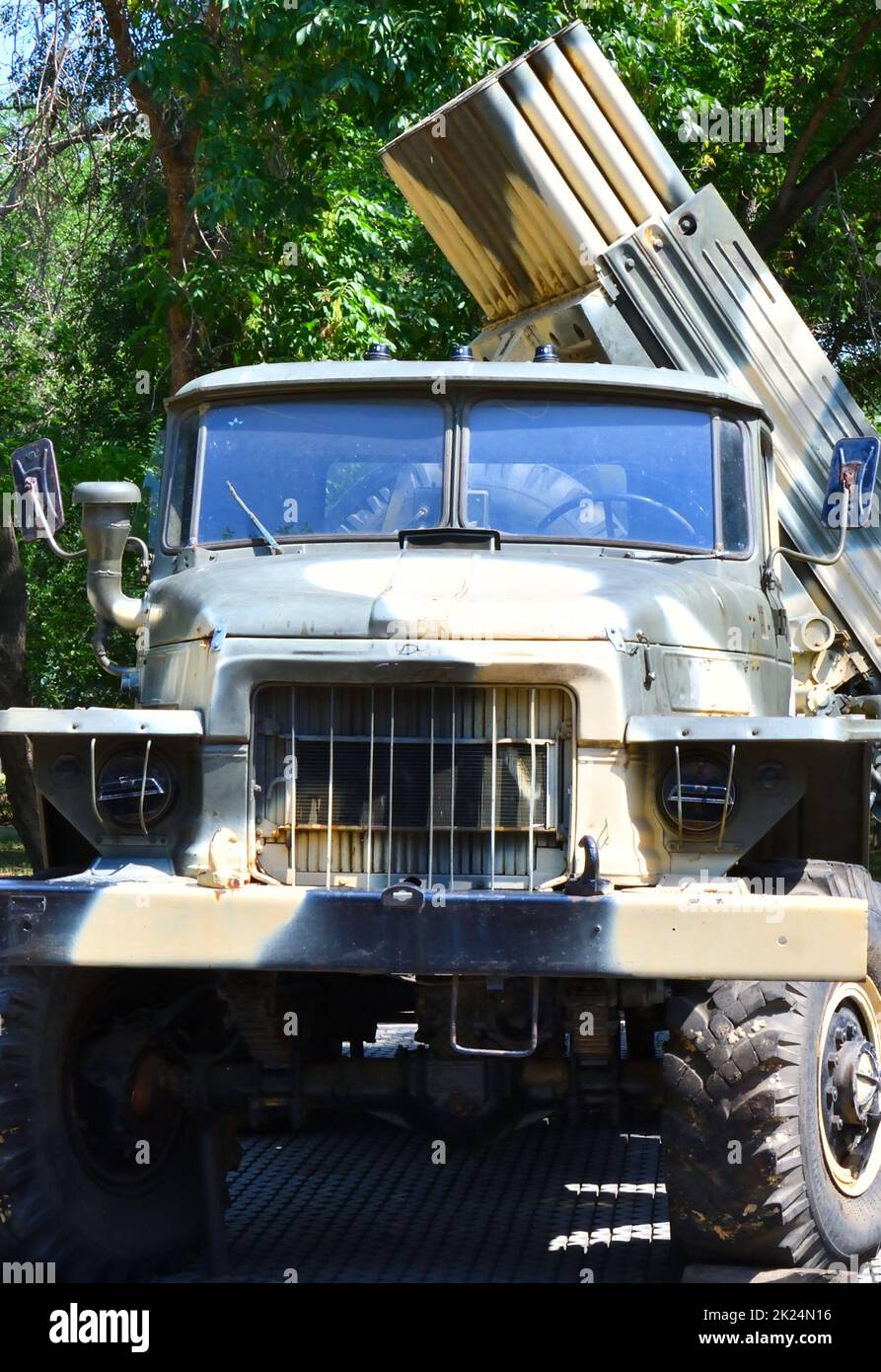 Elements of the Grad multiple launch rocket system Stock Photo - Alamy