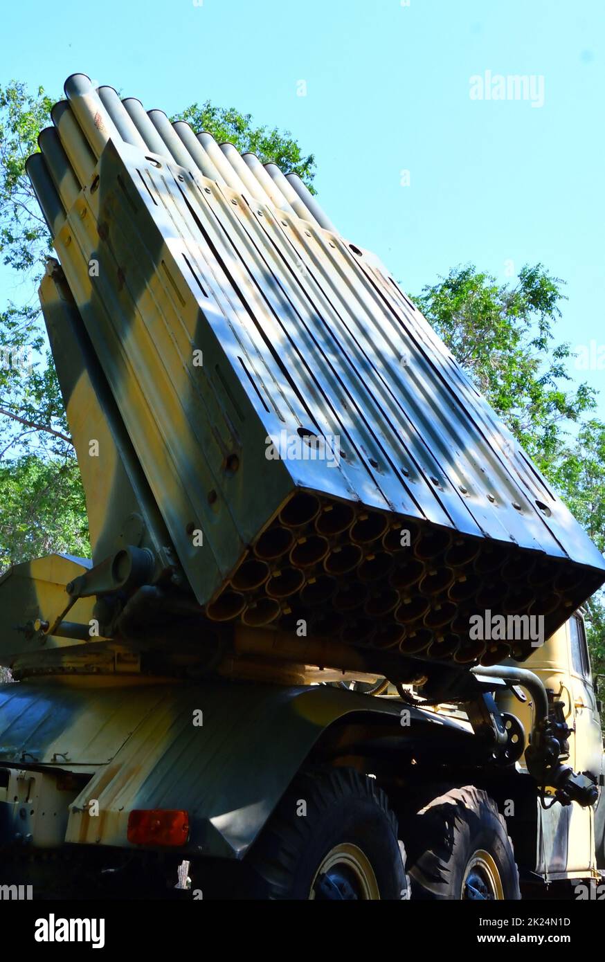 Elements of the Grad multiple launch rocket system Stock Photo - Alamy