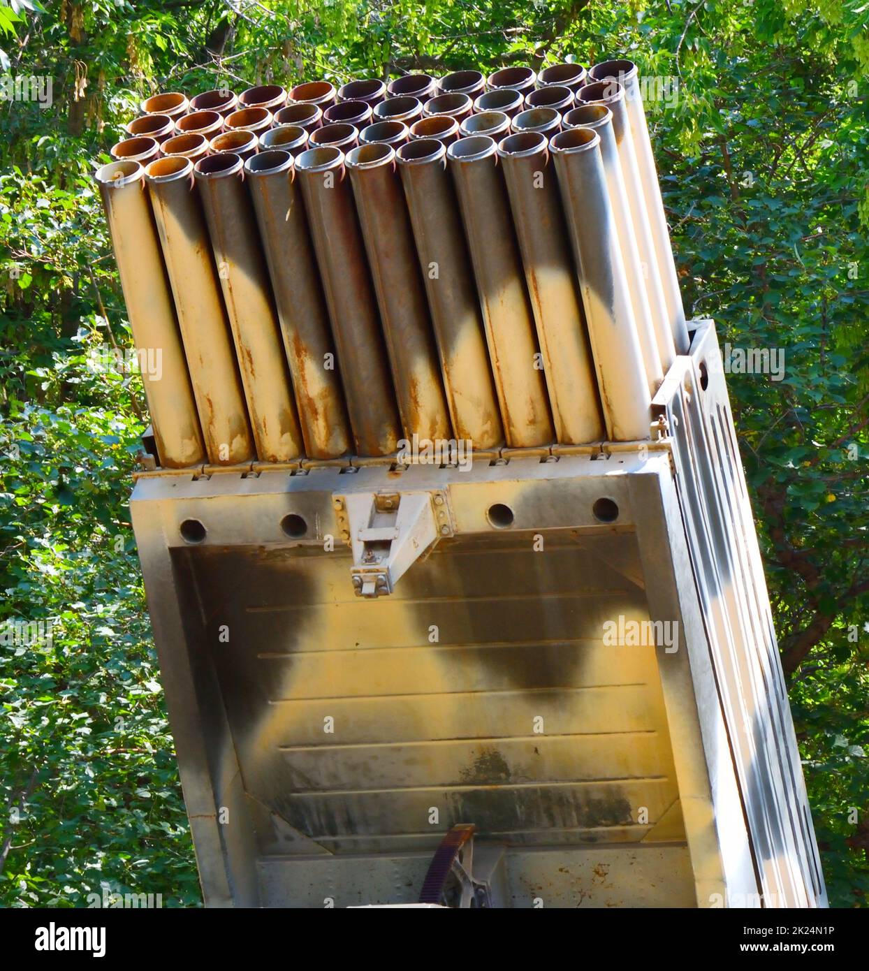 Elements of the Grad multiple launch rocket system Stock Photo - Alamy