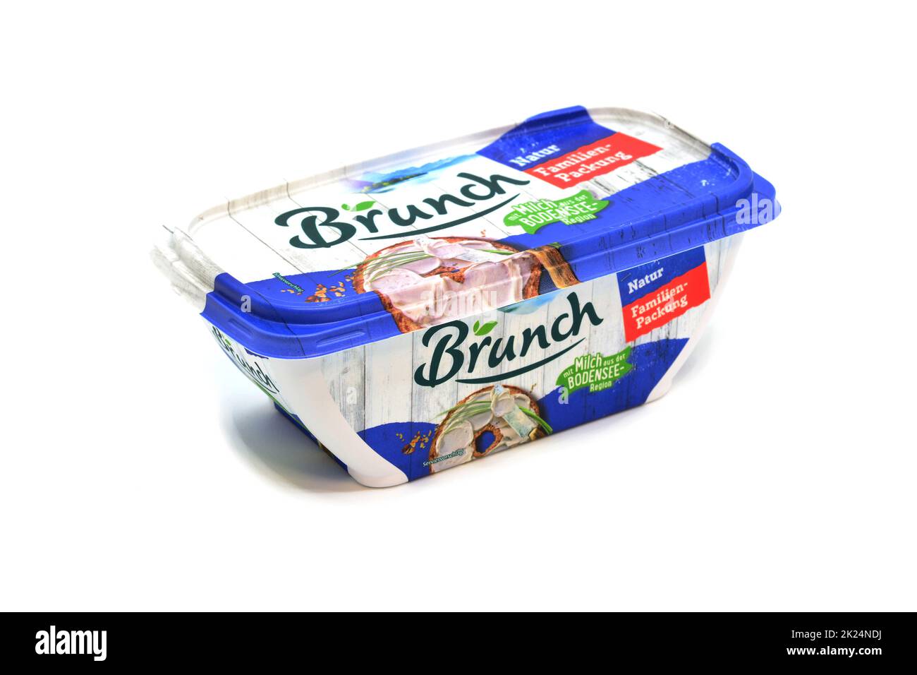 PRAGUE, CZECH REPUBLIC – JANUARY 28, 2022: Brunch spread, creamy cheese ...