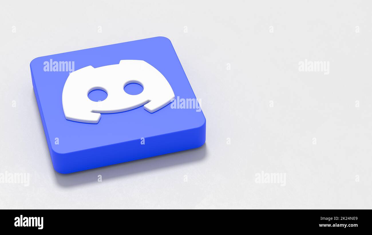 Discord Logo 3D Symbol Shape on Plastered Light Grey Background with ...