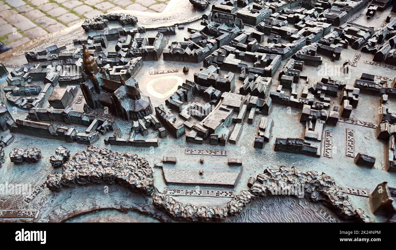 Bronze city map of Stralsund Stock Photo - Alamy