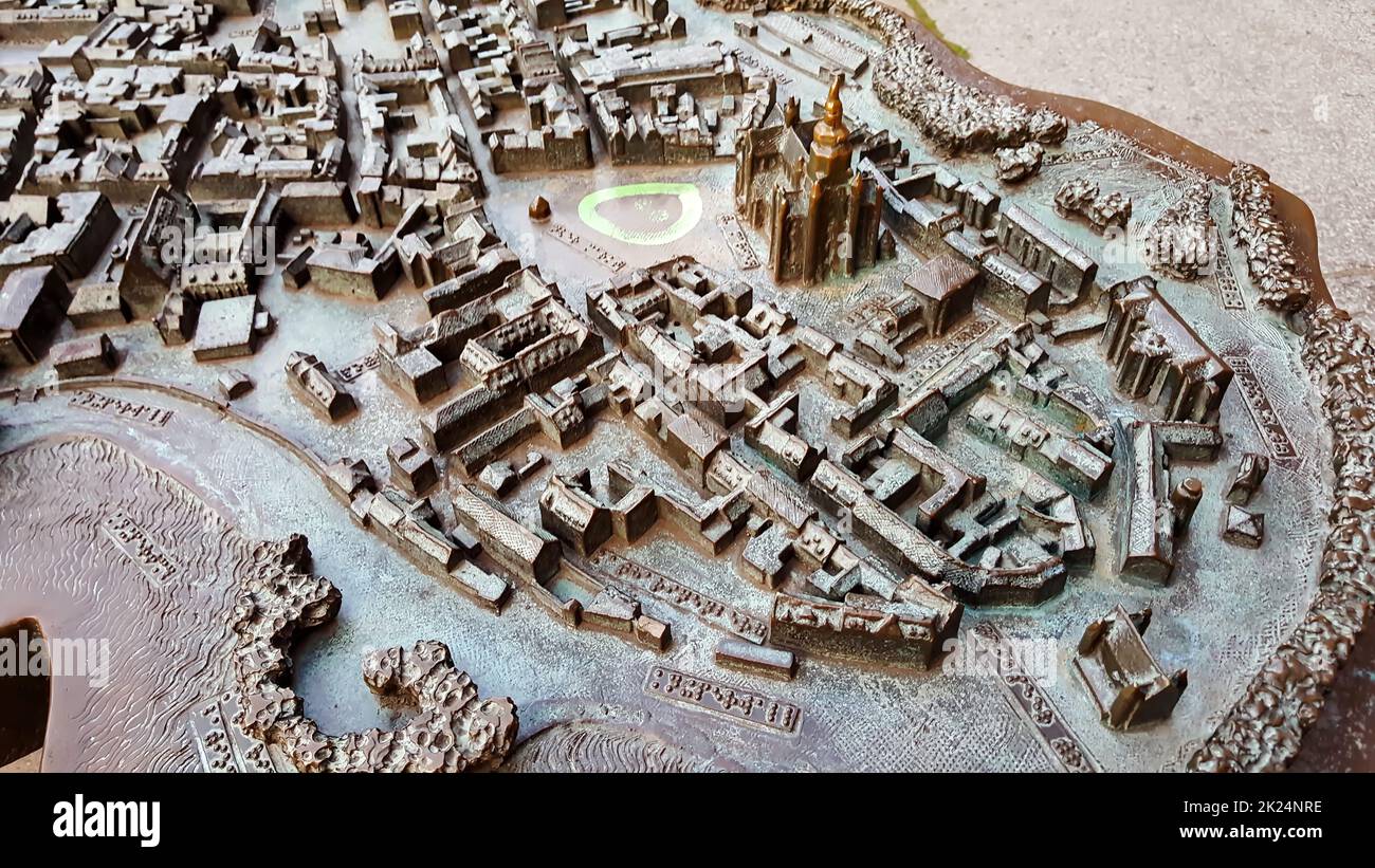 Bronze city map of Stralsund Stock Photo - Alamy