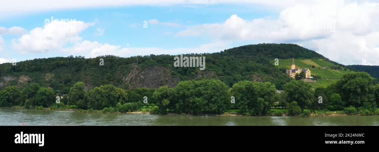 Panorama from Arenfels Castle on the Rhine Stock Photo - Alamy