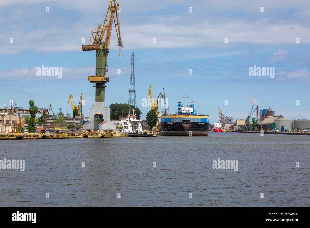 Gdansk, Poland - June 5, 2018 : Gdansk Shipyard by Vistula river, the ...