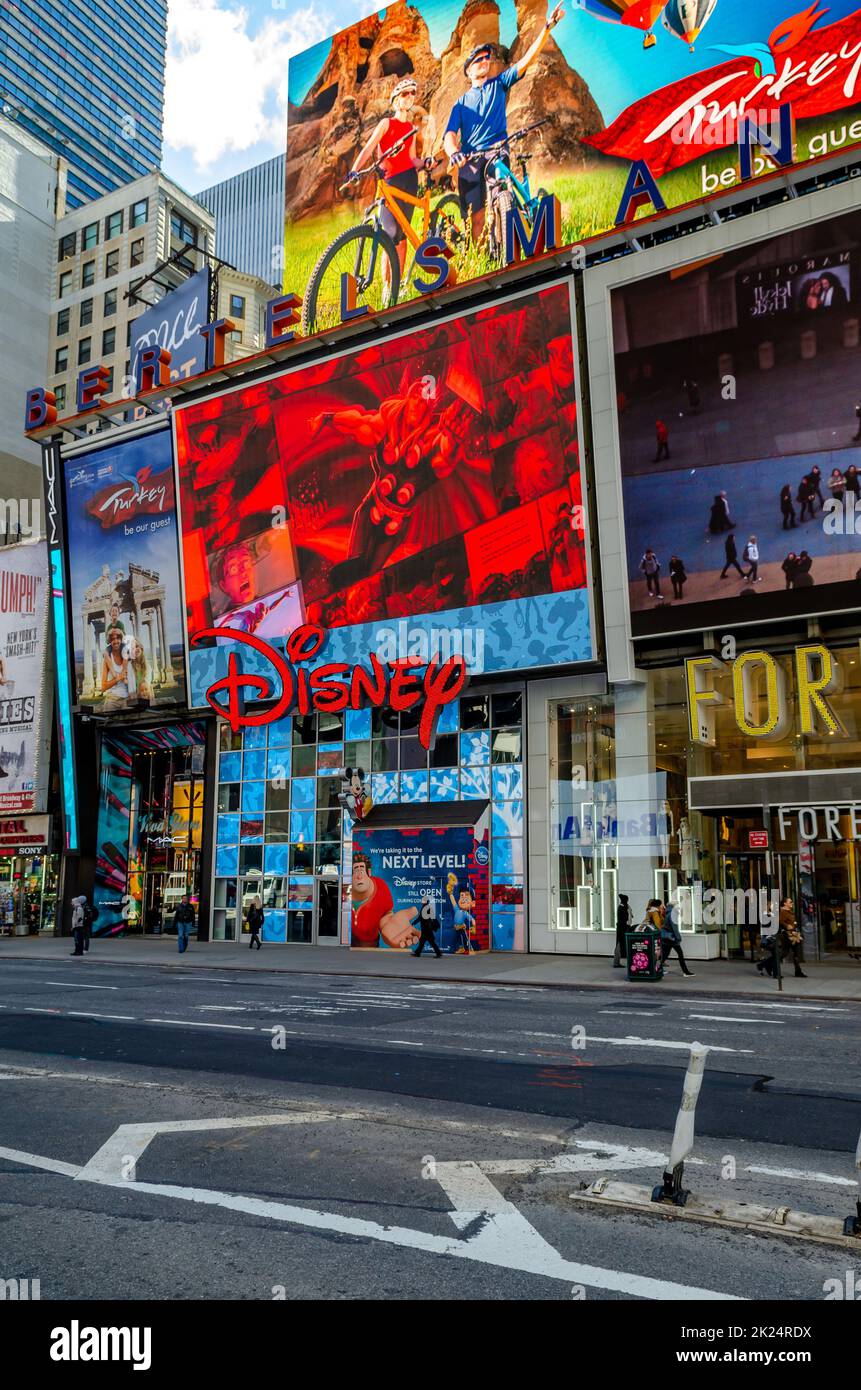 Disney Store Building Exterior at Time Square New York during daytime ...
