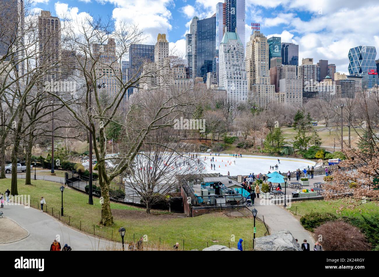 Trumps Wollman Rink with People Ice Skating during daytime in winter ...