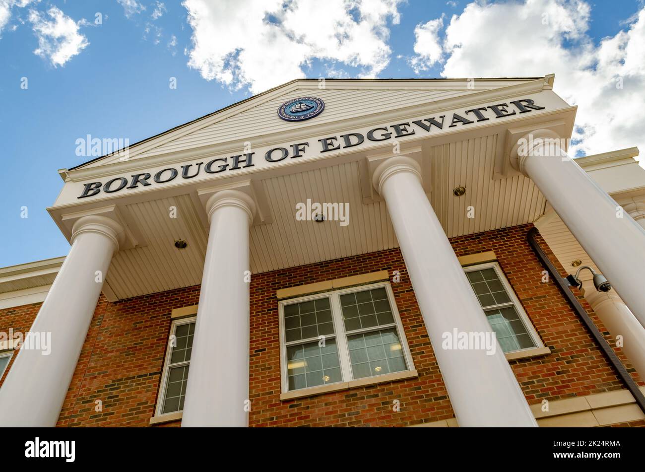 Edgewater Borough Hall, Bergen County, New Jersey Building with columns ...