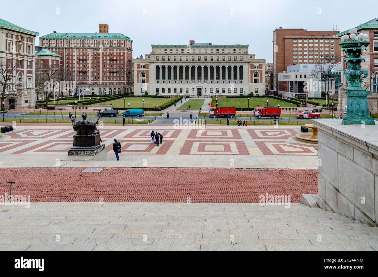 Aerial view of the Columbia University, view from the Library of ...