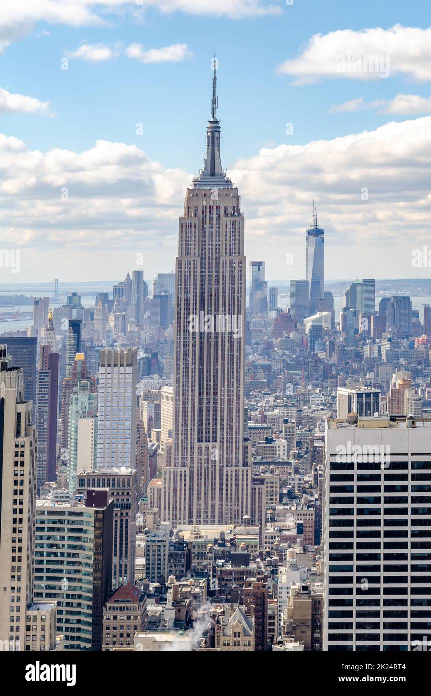 Empire State Building Aerial View, with One World Trade Center ...