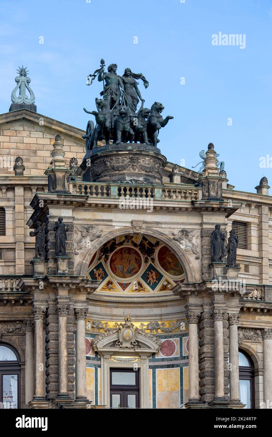 Dresden, Germany - September 23, 2020 : Semperoper, famous opera house ...