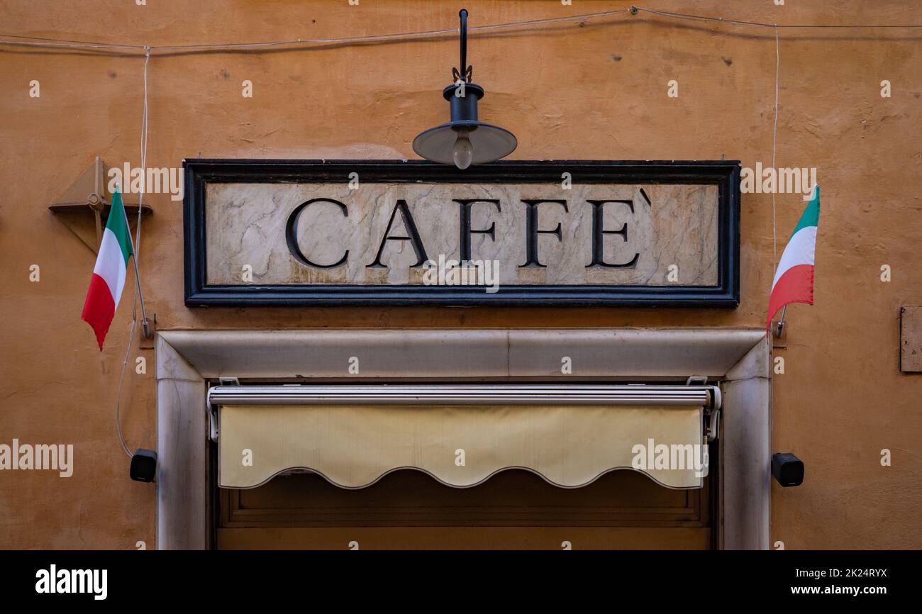 A picture of a large "caffé" sign in Rome Stock Photo - Alamy