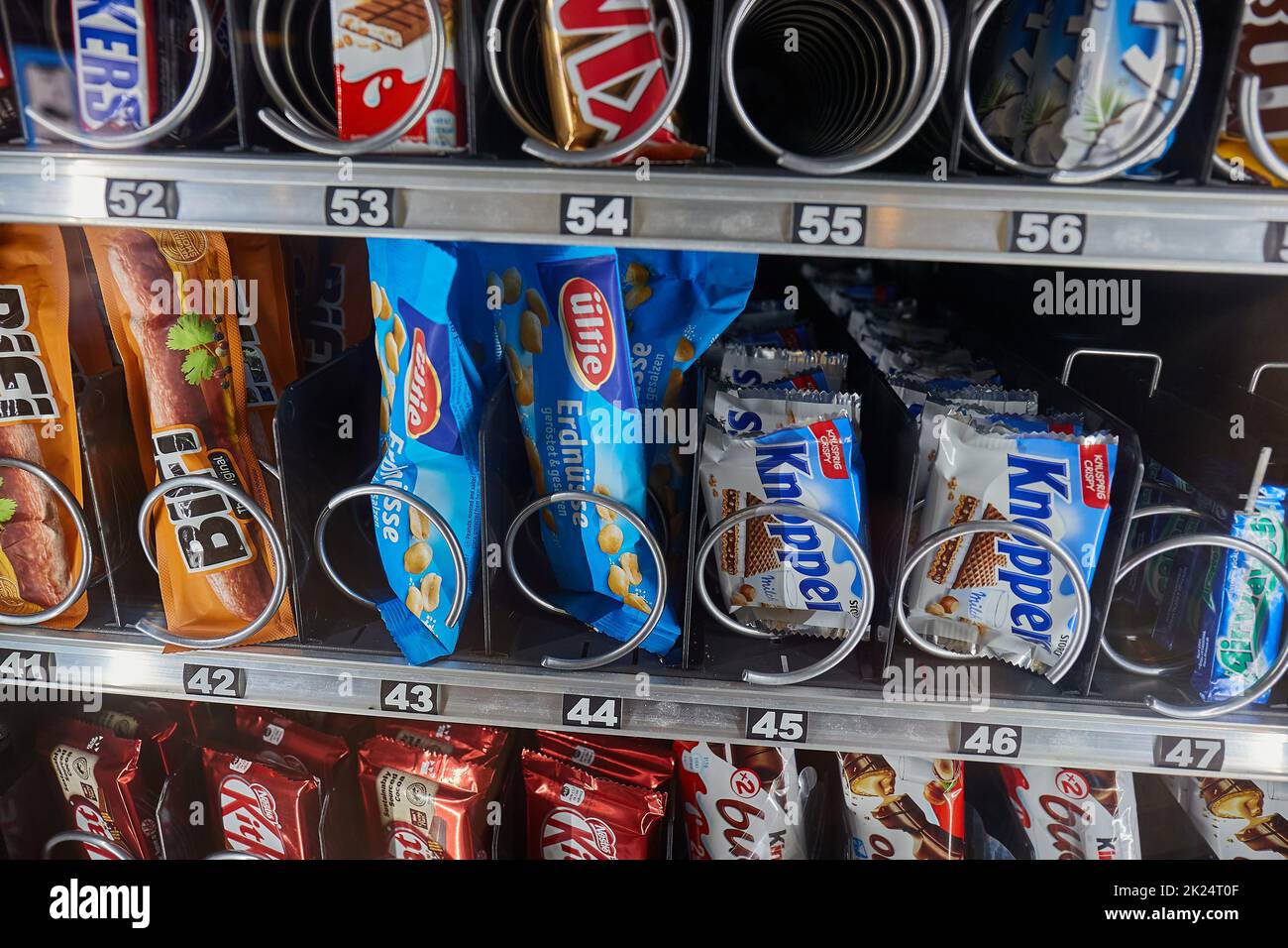 Berlin, Germany - Circa 2021: Vending machine selling snacks and drinks ...