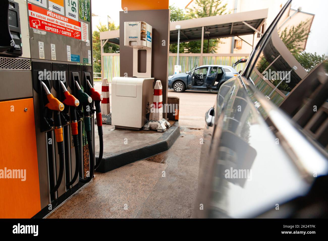 Fuel Pumps at the Petrol Station, Gasoline dispenser Stock Photo - Alamy