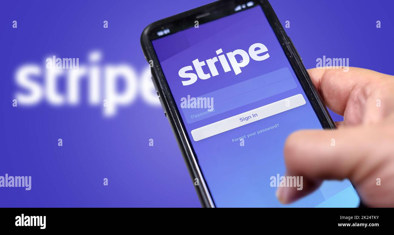 San Francisco, CA, USA, March 15, 2021: Stripe's application login page ...