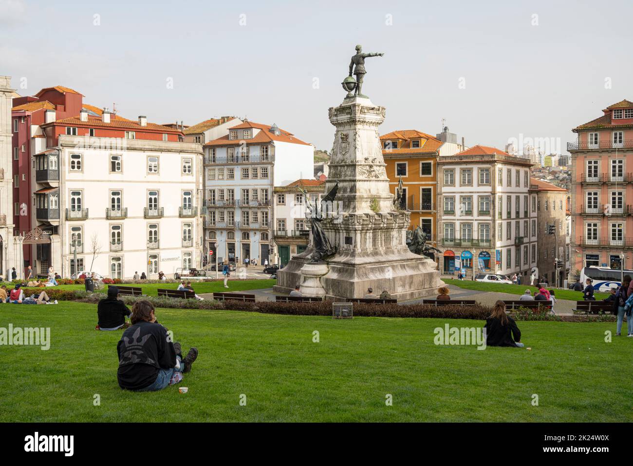 Porto, Portugal. March 2022. view of the Infante Dom Henrique park in ...