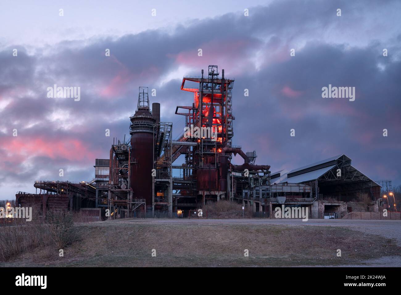 Panoramic image, industrial heritage of the old economy, former smelter ...