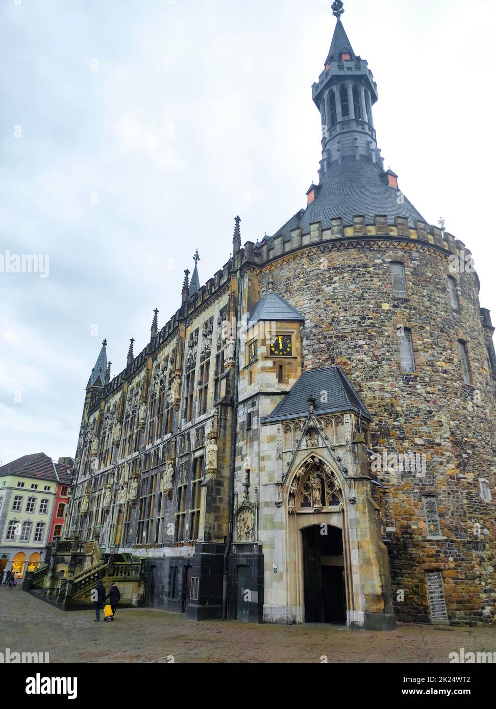 Aachen, Germany - Historical town hall is a prominent building near ...