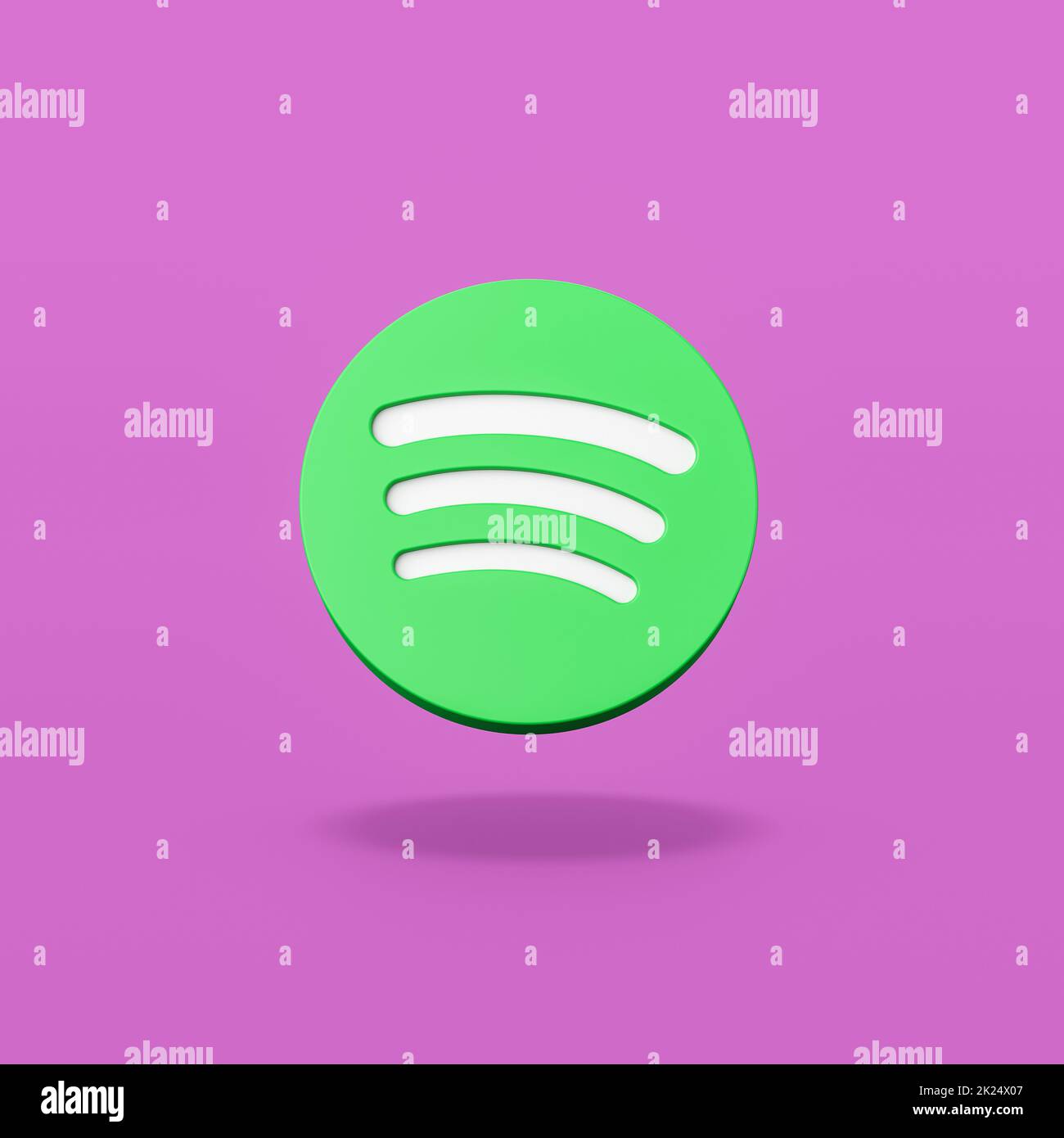 Spotify Logo 3D Shape Isolated on Flat Purple Background with Shadow 3D ...