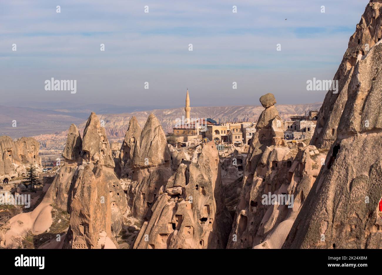GOREME, TURKEY - December 11, 2021: Rose valley in Cappadocia, Nevsehir ...