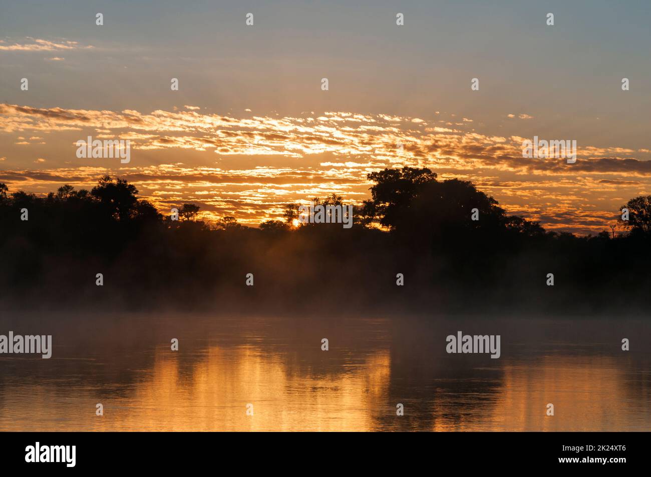 Sunrise at the Okavango River, Namibia Southern Africa Stock Photo - Alamy