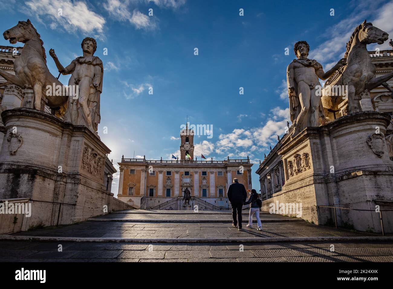 Rome, Italy - April 3, 2022: Capitolium Hill or Piazza del Campidoglio ...