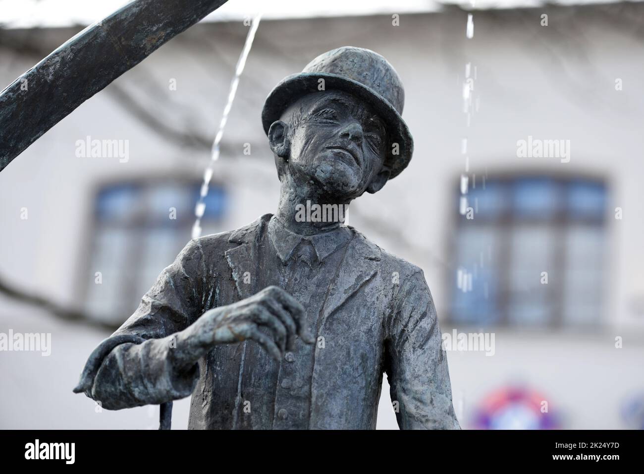 Statue des berühmten Komikers Karl Valentin auf dem Viktualienmmarkt in ...