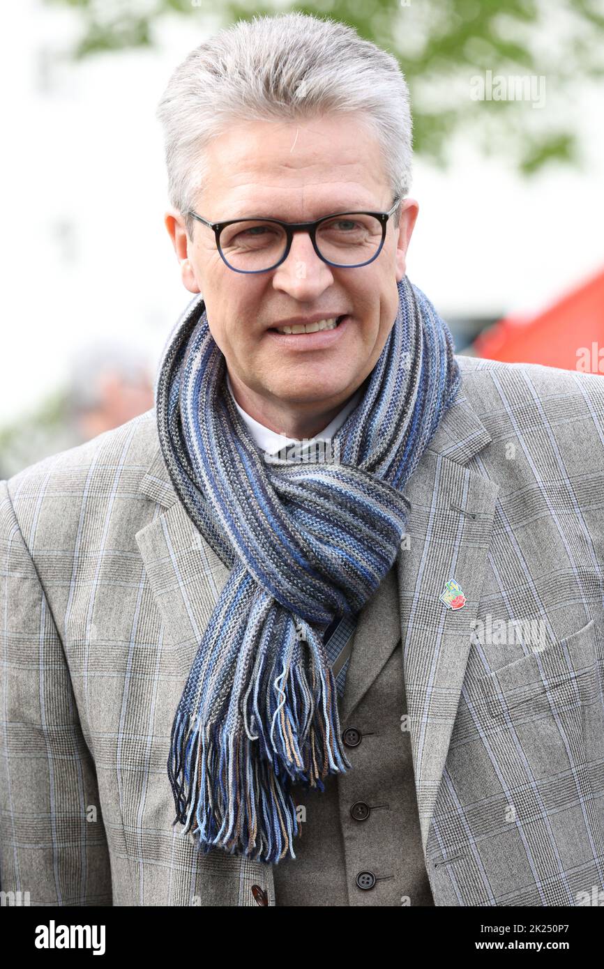 Bernd Schaefer( Buergermeister Bergmann SPD ), 1. Mai Kundgebung, Museumsplatz, Bergkamen, 01.05 ...