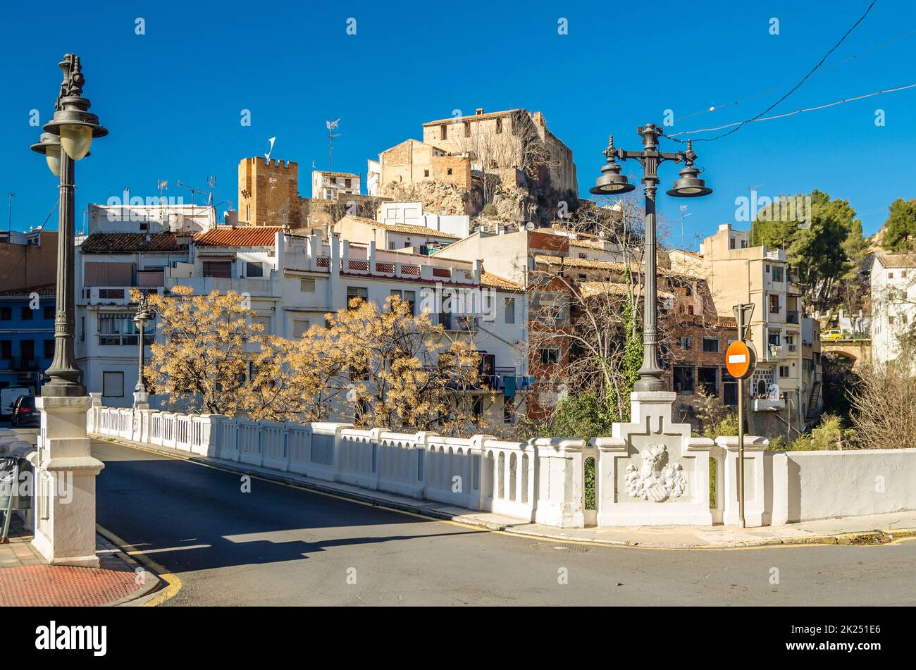 View of the town of Buñol, Valencian Community, Spain, known for the ...