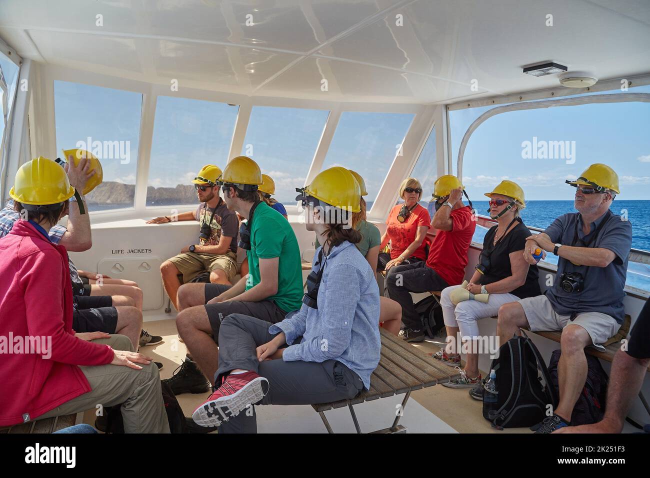 White Island, New Zealand - Circa 2016: Volcanic tour, group on the ...