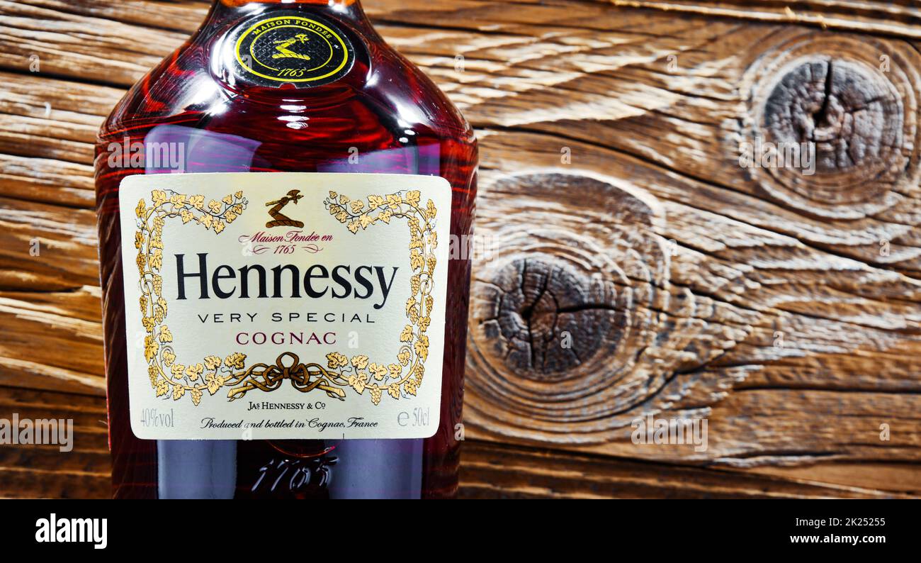 POZNAN, POL - APR 13, 2022: Bottle of Hennessy, a brand of famous ...