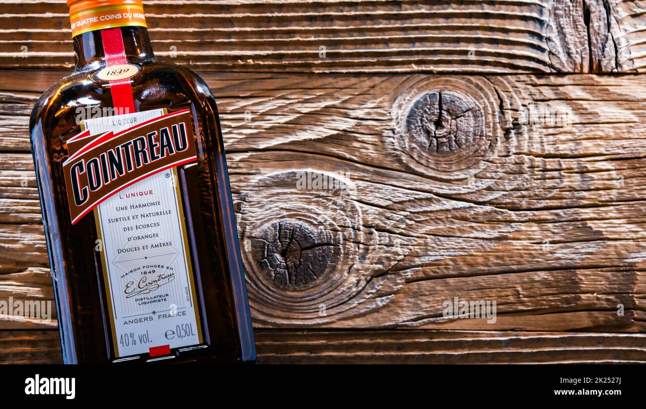 POZNAN, POL - APR 13, 2022: Bottle of Cointreau, a brand of French ...