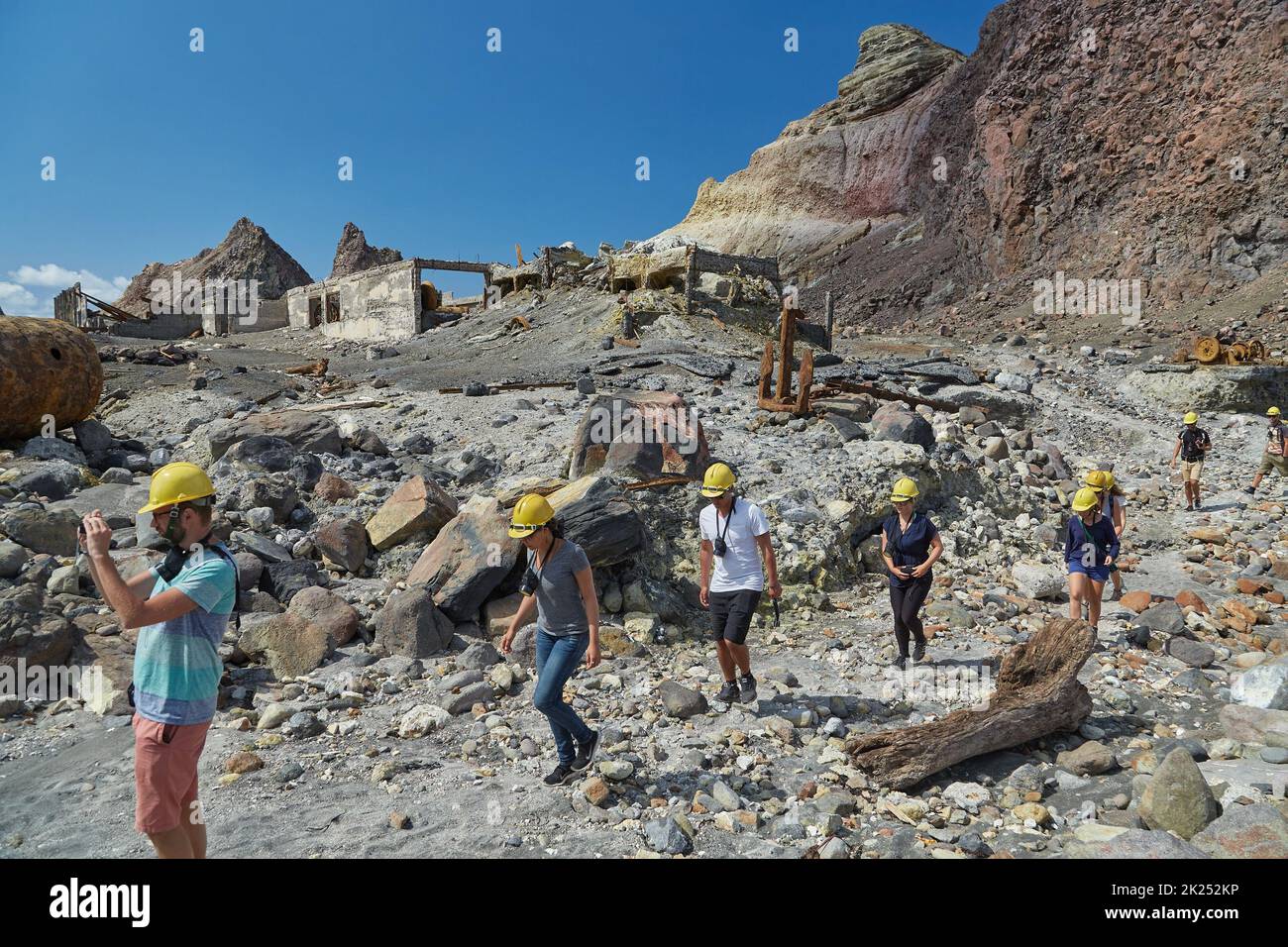 White Island, New Zealand - Circa 2016: White Island Volcanic landscape ...