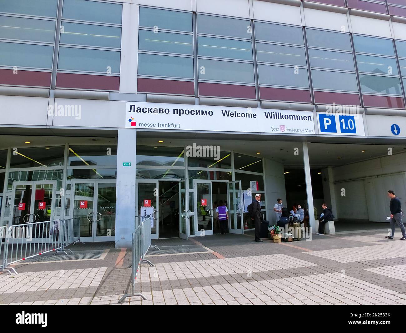 Frankfurt, Germany - April 24, 2022: At the arrival center for ...