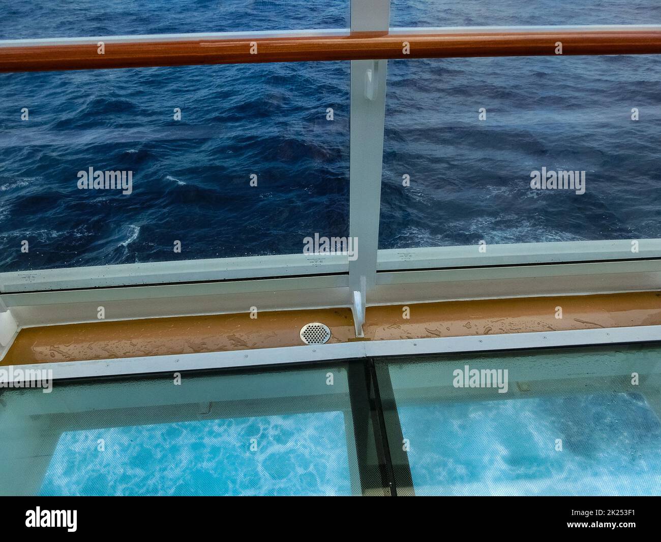 Glass floor bridge at new cruise ship Stock Photo - Alamy