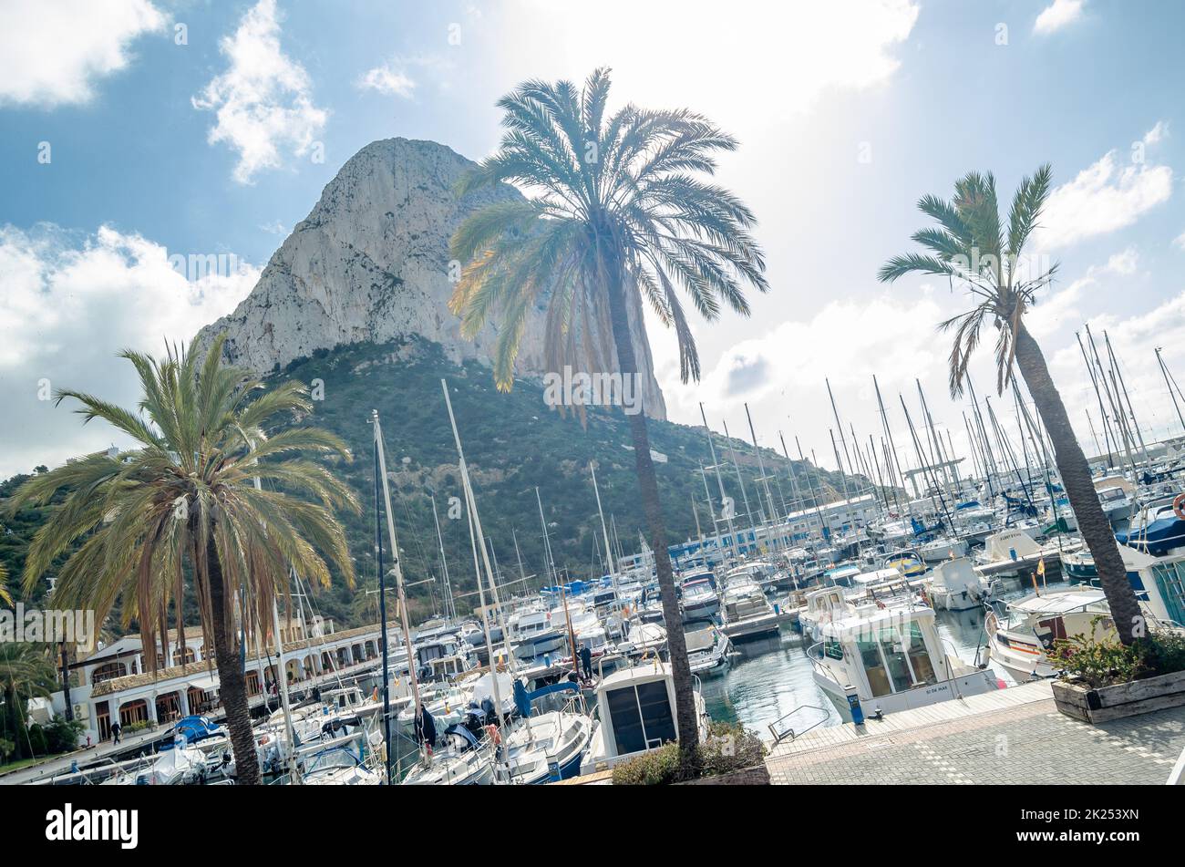 CALPE, SPAIN - JANUARY 26, 2022: View of the fishing port of Calpe ...