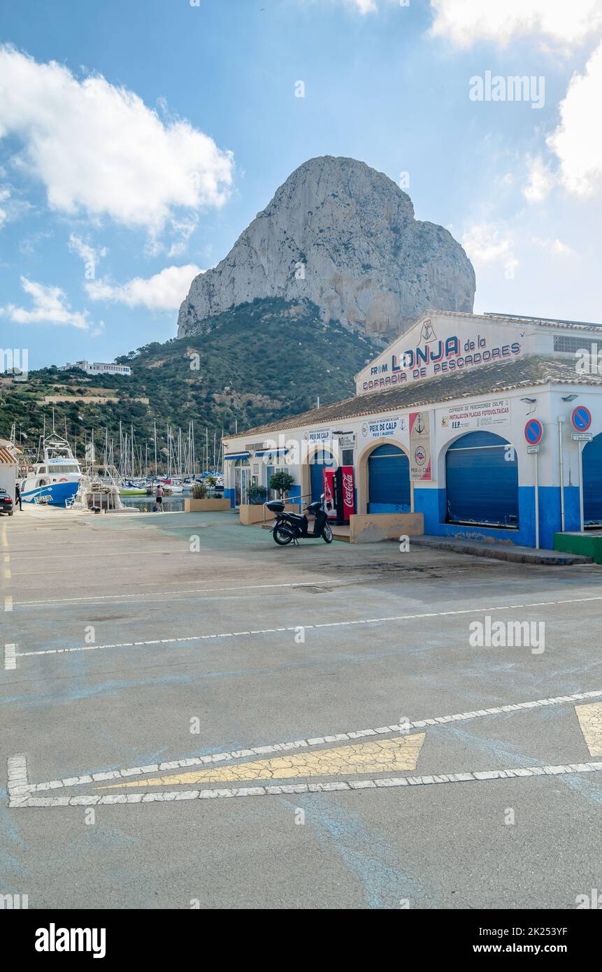 CALPE, SPAIN - JANUARY 26, 2022: View of the fishing port of Calpe ...