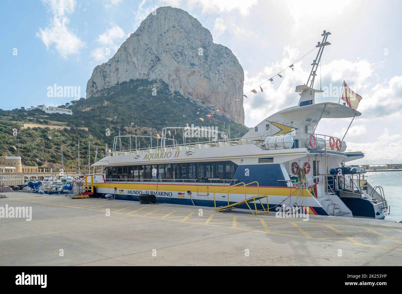 CALPE, SPAIN - JANUARY 26, 2022: View of the fishing port of Calpe ...