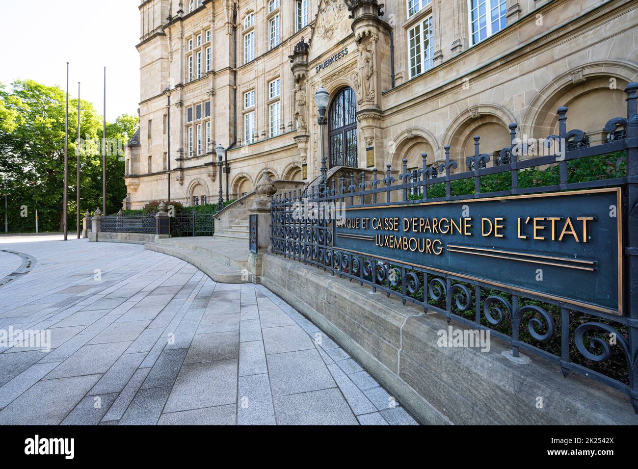 Luxembourg city, May 2022. Outdoor view of the Banque et Caisse d ...