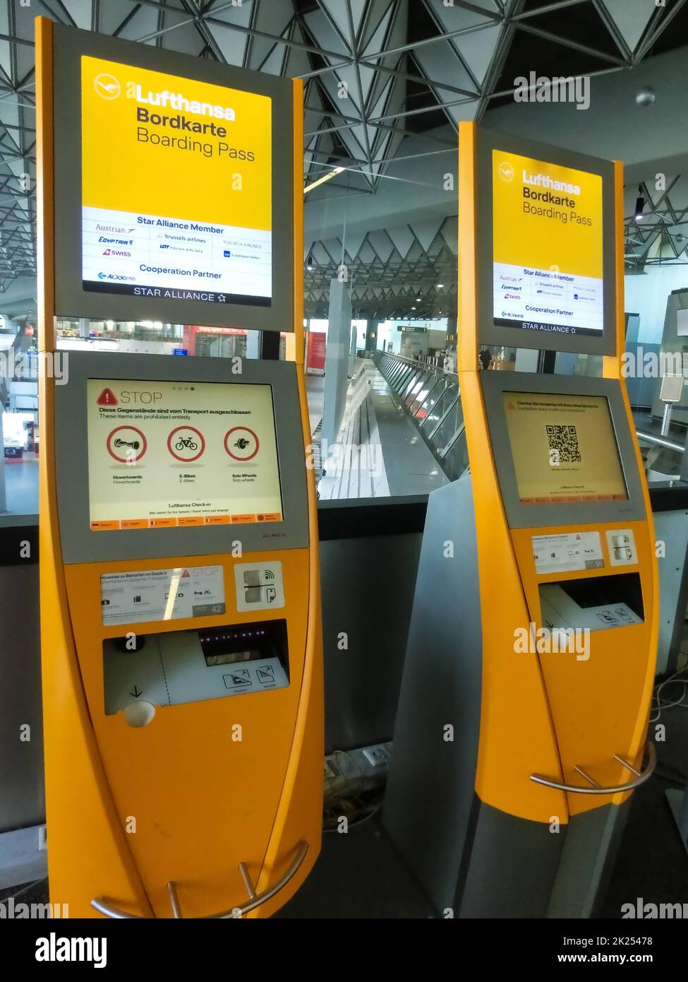 Frankfurt am Main, Germany - April 21, 2022: Self-service check-in ...